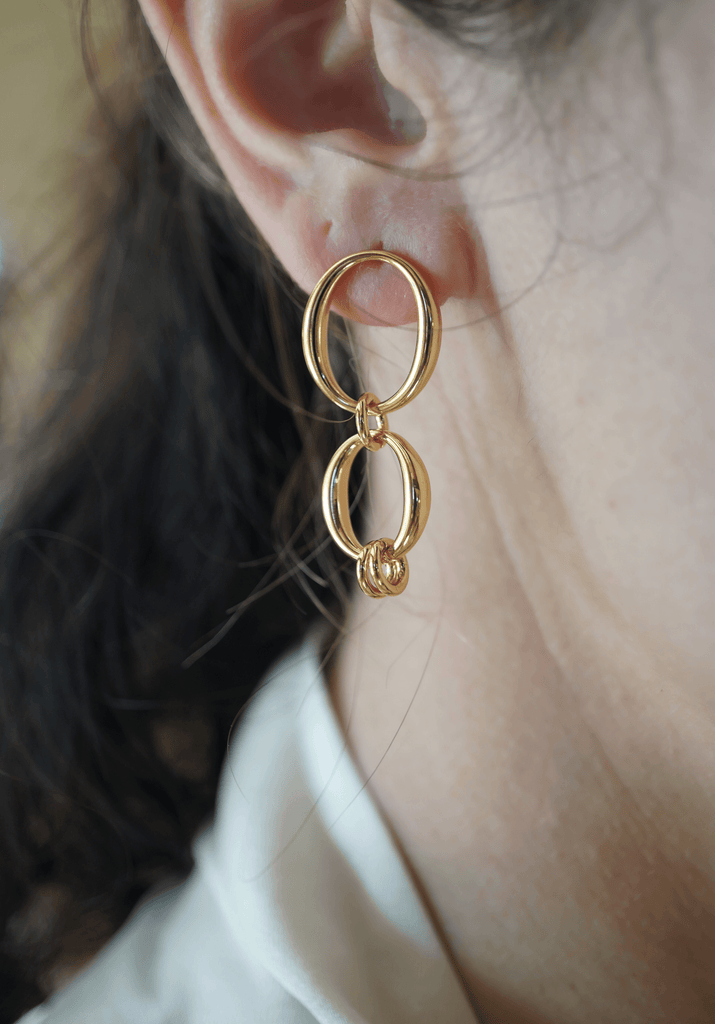 Small Oval Chain Earrings Bayou with Love